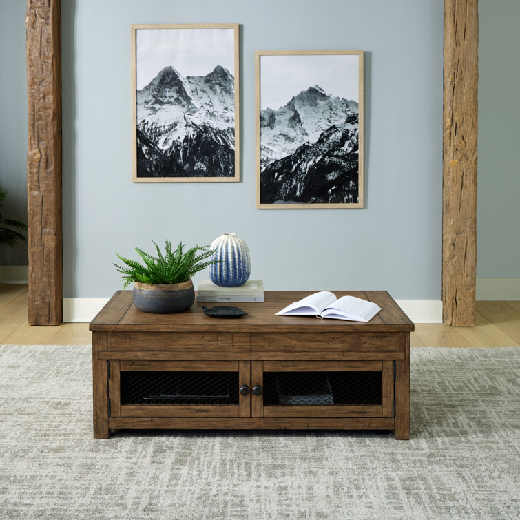 Ikshan Coffee Table w Casters Gracie Oaks